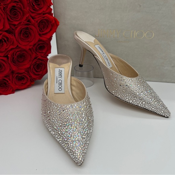 Jimmy Choo | Shoes | Jimmy Choo Crystal Embellished Pointed Toe Heel ...